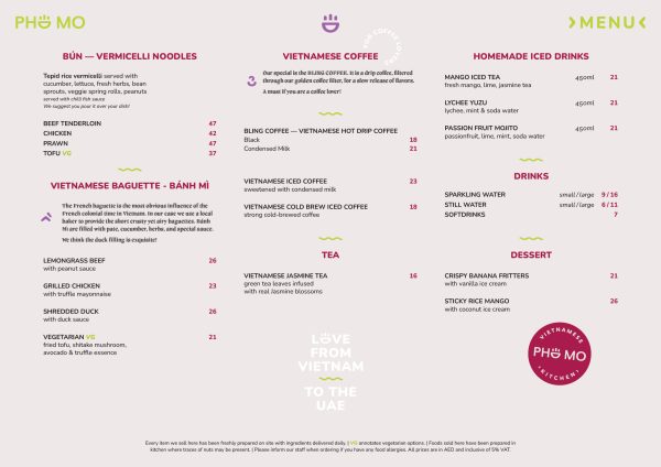MENU – PhoMo Vietnamese Kitchen
